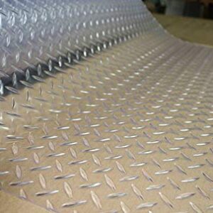 American Floor Mats - Diamond Plate Runner Mats - Durable, Abrasion Resistant Vinyl Mats, Rolls Grey 3/16" Thick x 2' x 10'