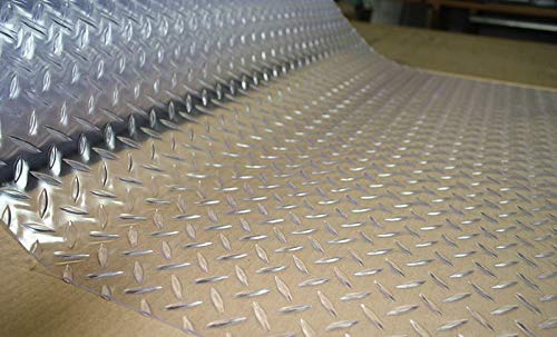 American Floor Mats - Diamond Plate Runner Mats - Durable, Abrasion Resistant Vinyl Mats, Rolls Grey 3/16" Thick x 2' x 10'