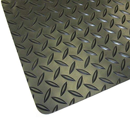 American Floor Mats - Diamond Plate Runner Mats - Durable, Abrasion Resistant Vinyl Mats, Rolls Grey 3/16" Thick x 2' x 10'