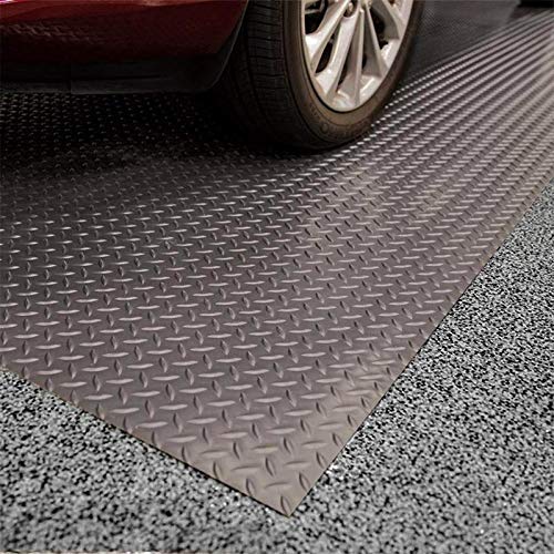 American Floor Mats - Diamond Plate Runner Mats - Durable, Abrasion Resistant Vinyl Mats, Rolls Grey 3/16" Thick x 2' x 10'