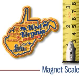 West Virginia Premium State Magnet by Classic Magnets, 2.9" x 2.7", Collectible Souvenirs Made in The USA