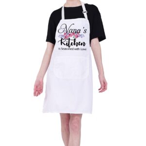 pxtidy grandma kitchen apron nana gift nana's kitchen is seasoned with love funny aprons for grandma housewarming gift