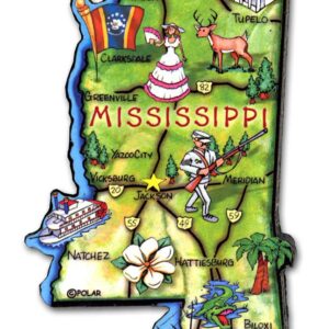 Mississippi Artwood State Magnet Collectible Souvenir by Classic Magnets