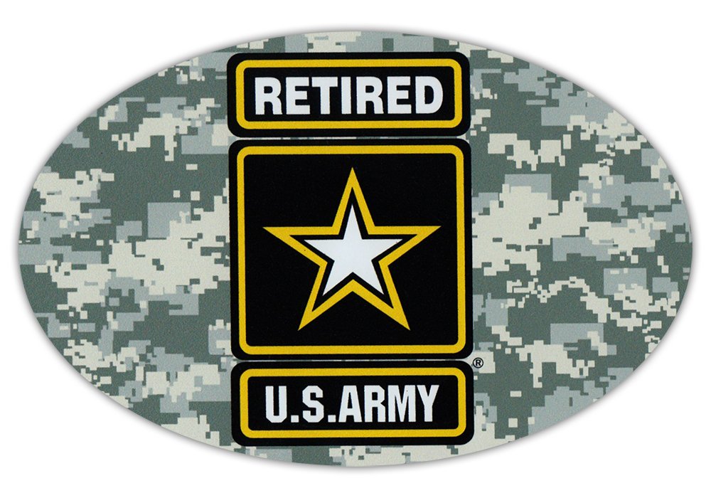 Oval Shaped Car/Refrigerator Magnet - US Army Retired - Support Our Military Troops