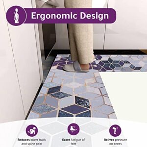 Anti Fatigue Mats for Kitchen Floor/Kitchen Accessories Floor Mats/Standing Mat for Standing Desk Home Office/Foot Pain Relief Non Slip Mat/Ergonomic Design in 2 Piece/KC&N