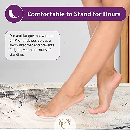 Anti Fatigue Mats for Kitchen Floor/Kitchen Accessories Floor Mats/Standing Mat for Standing Desk Home Office/Foot Pain Relief Non Slip Mat/Ergonomic Design in 2 Piece/KC&N