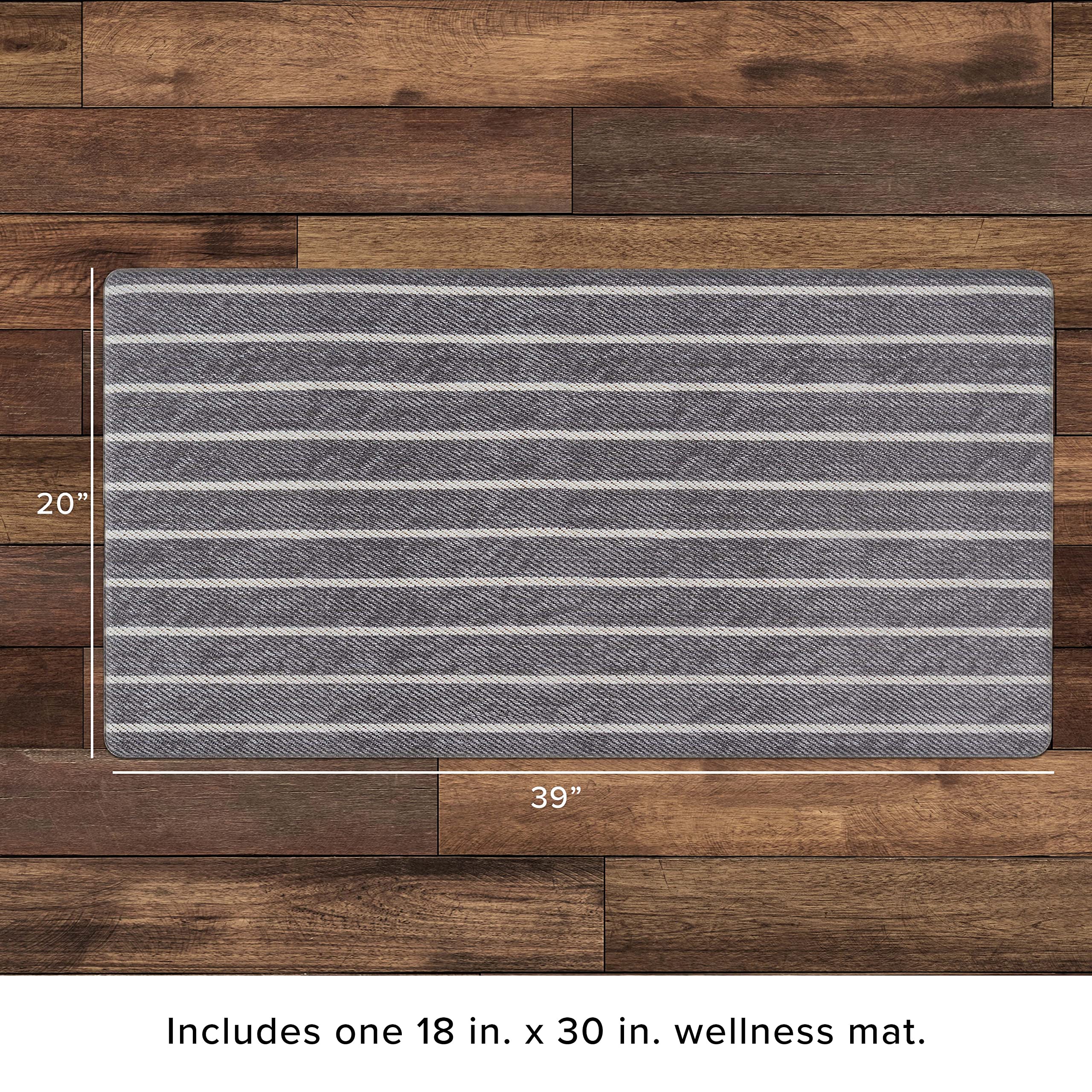 Lucky Brand Printed Wellness Mat - Cushioned Comfort Kitchen Mat - Easy to Clean - Anti-Fatigue & Skid-Resistant - 12mm Montanita Print 20" x 39" - Grey