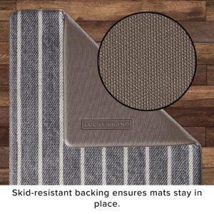 Lucky Brand Printed Wellness Mat - Cushioned Comfort Kitchen Mat - Easy to Clean - Anti-Fatigue & Skid-Resistant - 12mm Montanita Print 20" x 39" - Grey