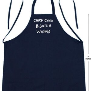 Chief Cook And Bottle Washer Funny Black Aprons, Novelty Cooking Aprons