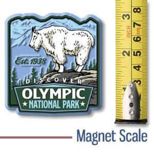 Olympic National Park Magnet by Classic Magnets, 2.6" x 2.8", Collectible Souvenirs Made in The USA