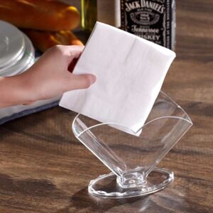 Clear Acrylic Cocktail Napkin Holder Coffee Filter Holder Caddy Beverage Tissue Dispenser Stand for Home Kitchen Countertop Restaurant, 1 Piece