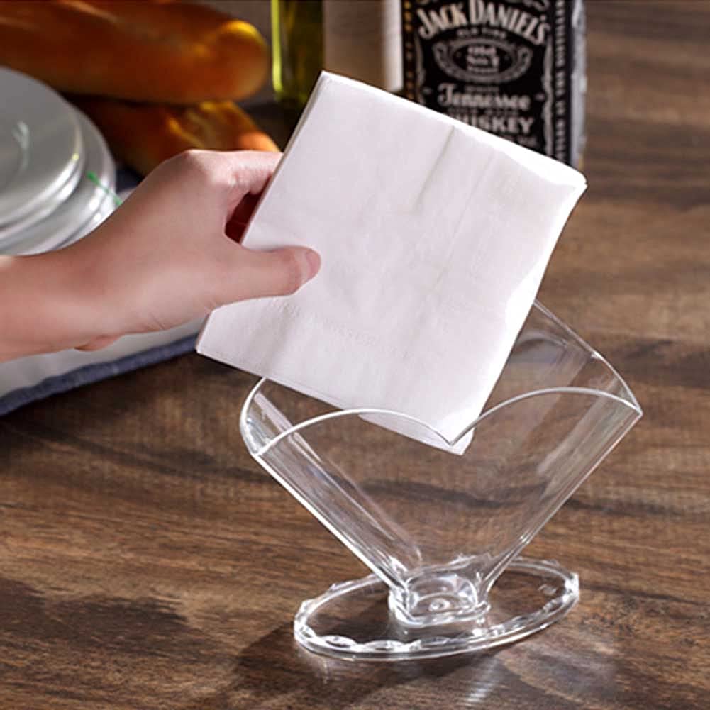 Clear Acrylic Cocktail Napkin Holder Coffee Filter Holder Caddy Beverage Tissue Dispenser Stand for Home Kitchen Countertop Restaurant, 1 Piece