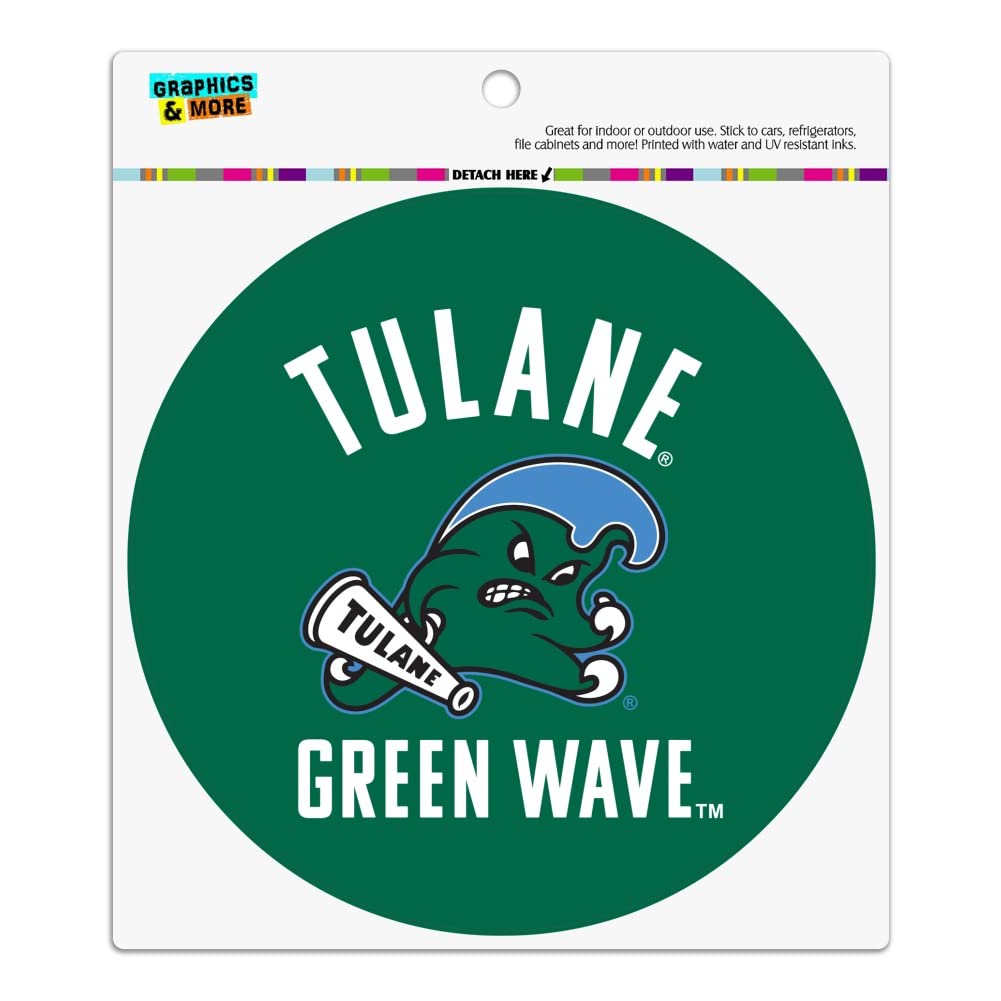 Tulane University Green Wave Automotive Car Refrigerator Locker Vinyl Circle Magnet