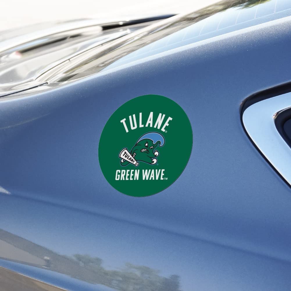 Tulane University Green Wave Automotive Car Refrigerator Locker Vinyl Circle Magnet