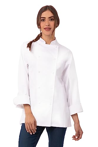 Chef Works Unisex Elyse Premium Cotton Chef Coat, White, X-Large