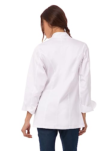 Chef Works Unisex Elyse Premium Cotton Chef Coat, White, X-Large