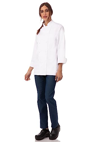 Chef Works Unisex Elyse Premium Cotton Chef Coat, White, X-Large