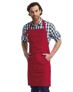 artisan collection by reprime calibre heavy cotton canvas pocket apron os red