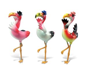 puzzled flamingo refrigerator bobble magnet (set of 3)