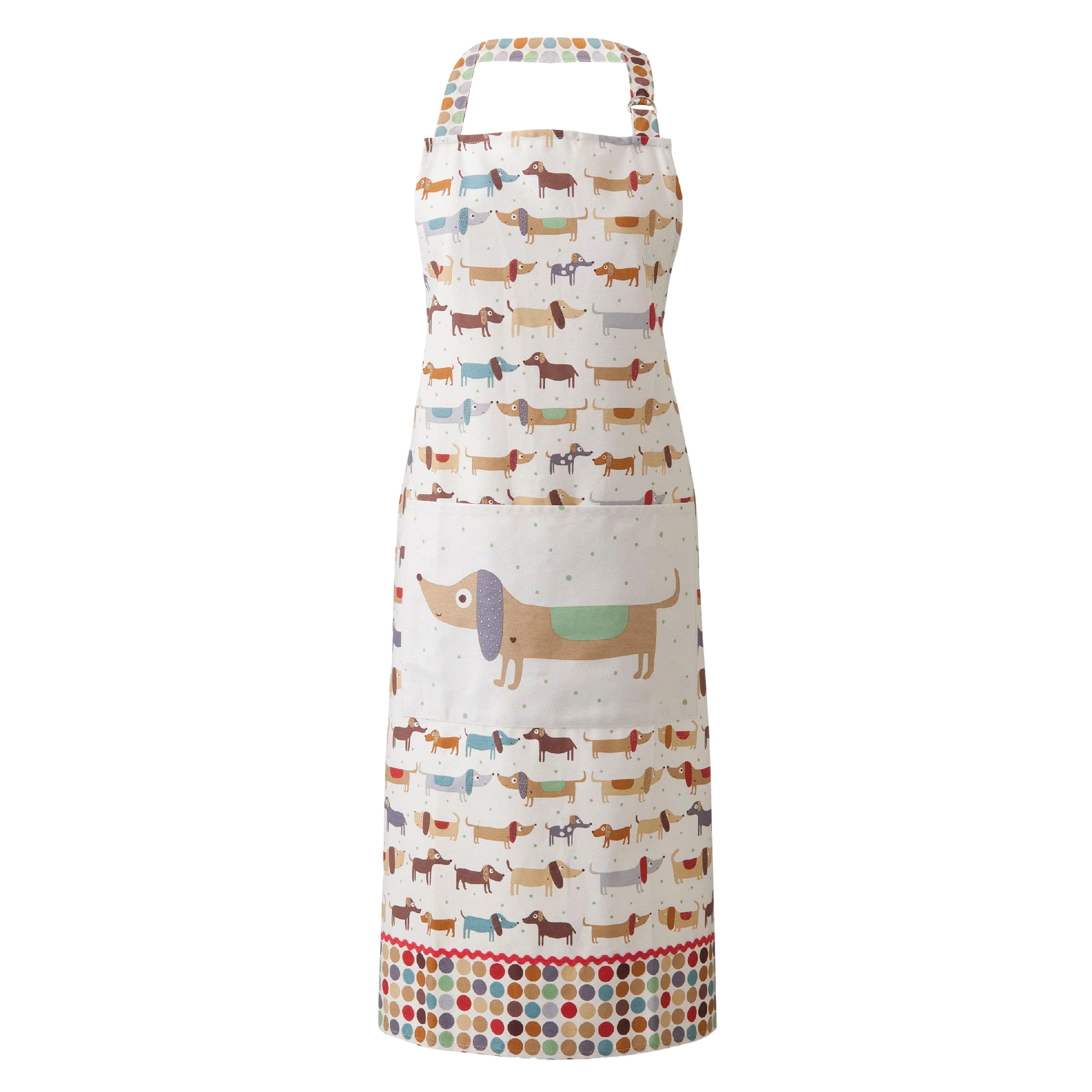 Ulster Weavers Hot Dog Cotton Apron - With Fun, Restro Sausage Dog Hand Drawn Design - For Kitchen and Barbecue - Cooking Gifts for Bakers & Chefs - Homeware & Kitchenware Range