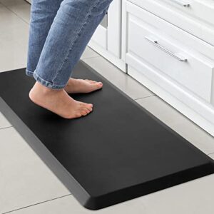 anti fatigue floor mat, whekeosh 3/4 inch comfort kitchen floor mat with 12 pcs rug tape non slip,kitchen rugs memory foam cushion for standing desk, home, office, garage(17.3" x 33" black)