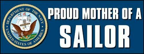 Magnet 3x9 inch Proud Mother of a Sailor Bumper Sticker (Logo Seal mom Navy Naval) Magnetic Magnet Vinyl Sticker