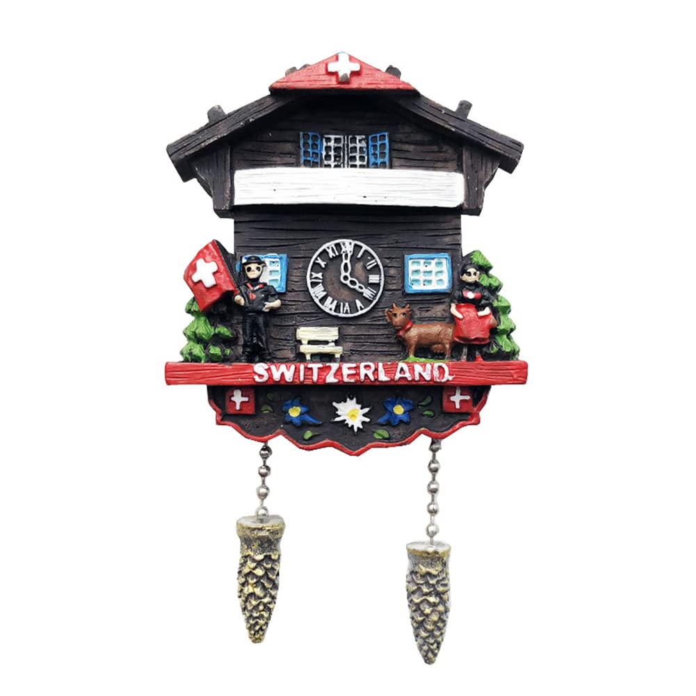 Cuckoo Clock Switzerland 3D Fridge Magnet Tourist Souvenir Gift Home & Kitchen Decoration Magnetic Sticker Switzerland Refrigerator Magnet Collection