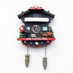 Cuckoo Clock Switzerland 3D Fridge Magnet Tourist Souvenir Gift Home & Kitchen Decoration Magnetic Sticker Switzerland Refrigerator Magnet Collection