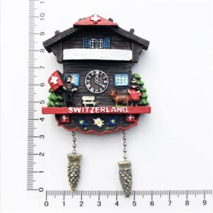 Cuckoo Clock Switzerland 3D Fridge Magnet Tourist Souvenir Gift Home & Kitchen Decoration Magnetic Sticker Switzerland Refrigerator Magnet Collection