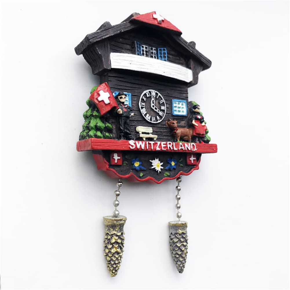 Cuckoo Clock Switzerland 3D Fridge Magnet Tourist Souvenir Gift Home & Kitchen Decoration Magnetic Sticker Switzerland Refrigerator Magnet Collection