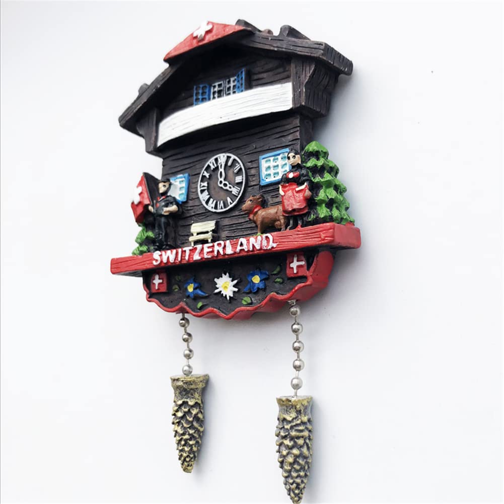 Cuckoo Clock Switzerland 3D Fridge Magnet Tourist Souvenir Gift Home & Kitchen Decoration Magnetic Sticker Switzerland Refrigerator Magnet Collection