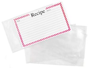 bigkitchen - clear vinyl 4 x 6 inch recipe card covers, set of 48