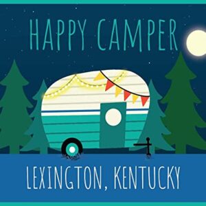 Lexington Kentucky Souvenir 4 Inch Fridge Magnet Happy Camper