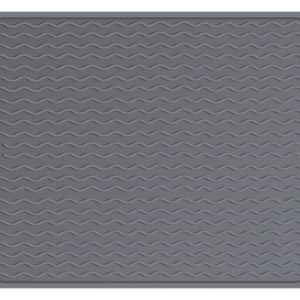 Silicone Drying Mat for Kitchen Counter,Non-slip,Heat Resistant ,Easy to Clean,Foldable,Suitable for Lining Kitchen Counter or Sinks, Refrigerators or Drawers, Gray 12" x 16"