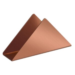 stainless steel napkin holder,minimalistic metal napkin dispenser,cocktail napkin organizer,triangle shape, rose gold,1 piece