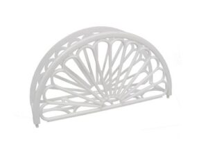 7" napkin holder - fan design 12 pieces / white