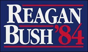 magnet 3x5 inch reagan bush 84 vintage bumper sticker (former elect president 1984) magnetic vinyl bumper sticker sticks to any metal fridge, car, signs