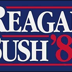 MAGNET 3x5 inch Reagan Bush 84 Vintage Bumper Sticker (Former Elect President 1984) Magnetic vinyl bumper sticker sticks to any metal fridge, car, signs