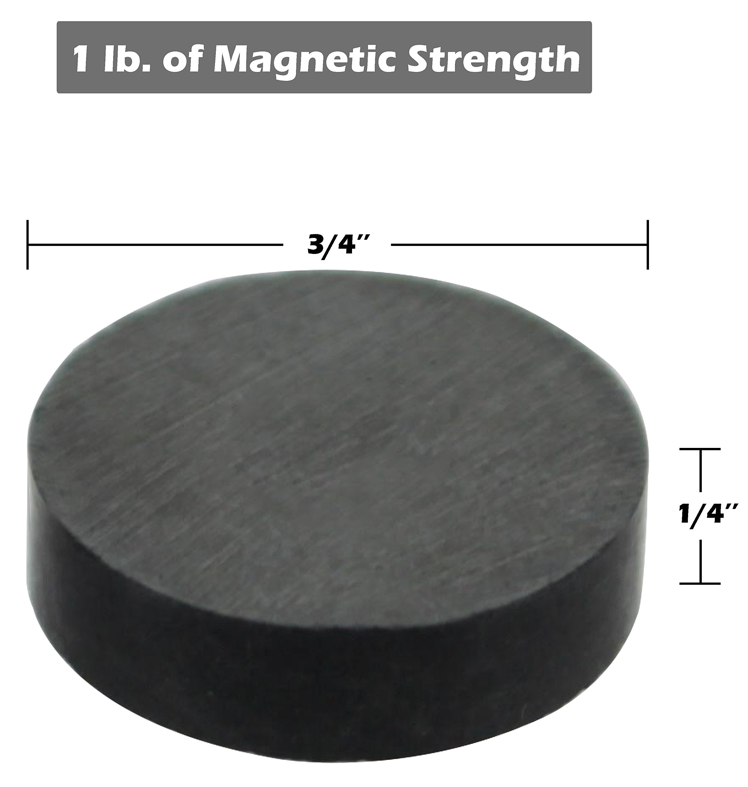 RAM-PRO 100-Piece Powerful Magnetic Full Round Ferrite Solid Magnet Discs (3/4" x 1/4") – Universal Use on Frigidaire’s, Bulletin Boards & Arts-Crafts Projects, Etc.