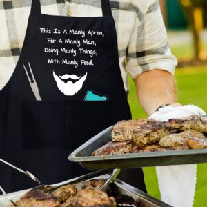 BBQ Apron Funny Aprons This Is a Manly Apron Barbecue Grill Kitchen Gift