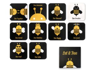 tsoomi magnets motivational bee magnets: 10 bee themed home, office, or kitchen refrigerator magnets with colorful insect designs and fun, special messages