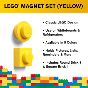 Room Copenhagen, Lego Magnet Set - 2 Piece Fridge, Whiteboard Magnets - Bright Yellow (40101732)