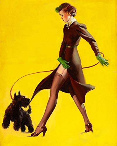 Magnet Man's Best Friend 1937 Vintage Style Elvgren Pin-Up Girl Dog Magnet Vinyl Magnetic Sheet for Lockers, Cars, Signs, Refrigerator 5"