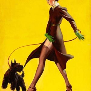 Magnet Man's Best Friend 1937 Vintage Style Elvgren Pin-Up Girl Dog Magnet Vinyl Magnetic Sheet for Lockers, Cars, Signs, Refrigerator 5"