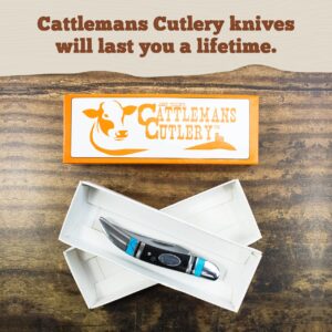 Cattlemans Cutlery Cheyenne Series Blue Horizon Toothpick Folding Pocket Knife