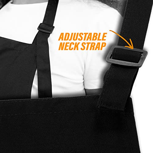 House 2 Home Reality 2-Pack Apron -Black 100% Cotton Apron | Aprons for Women with Pockets | Aprons for Men | Server Aprons |Waitress Apron | Chef Apron | Kitchen Apron | Aprons with Pockets