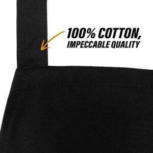 House 2 Home Reality 2-Pack Apron -Black 100% Cotton Apron | Aprons for Women with Pockets | Aprons for Men | Server Aprons |Waitress Apron | Chef Apron | Kitchen Apron | Aprons with Pockets