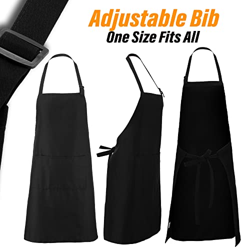 House 2 Home Reality 2-Pack Apron -Black 100% Cotton Apron | Aprons for Women with Pockets | Aprons for Men | Server Aprons |Waitress Apron | Chef Apron | Kitchen Apron | Aprons with Pockets