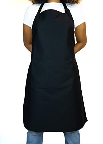 House 2 Home Reality 2-Pack Apron -Black 100% Cotton Apron | Aprons for Women with Pockets | Aprons for Men | Server Aprons |Waitress Apron | Chef Apron | Kitchen Apron | Aprons with Pockets