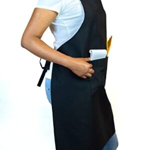 House 2 Home Reality 2-Pack Apron -Black 100% Cotton Apron | Aprons for Women with Pockets | Aprons for Men | Server Aprons |Waitress Apron | Chef Apron | Kitchen Apron | Aprons with Pockets